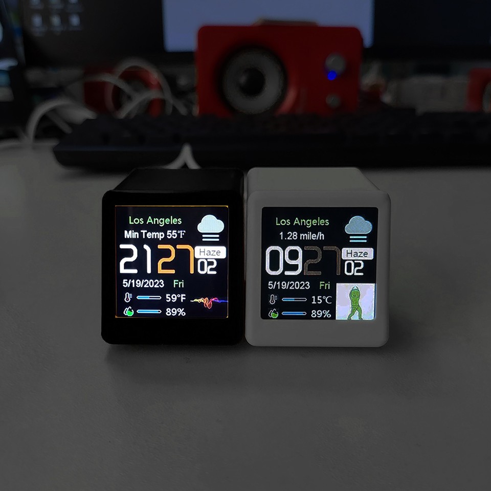 New Smart Clock WIFI Weather Clock Screen Temperature&Humidity Desktop ...