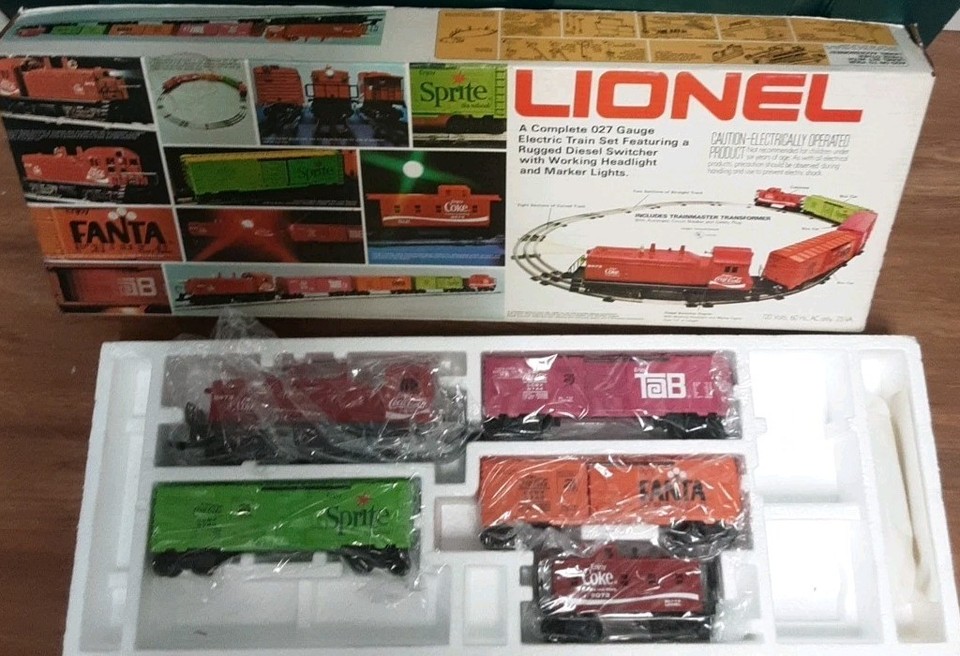 NIB VINTAGE LIONEL COCA-COLA DIESEL SWITCHER ENGINE 027 TRAIN SET 6 ...