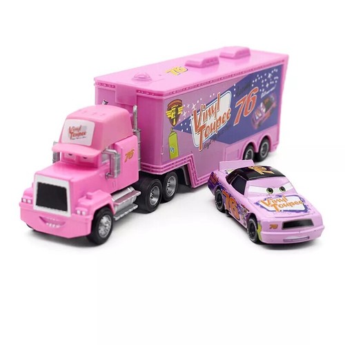 2-Car Disney Pixar Cars No.76 Vinyl Toupee Hauler Truck with Car ...