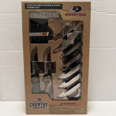New Mossy Oak 13 Pc Combo Kit Country DNA Replaceable Blade Knives ...
