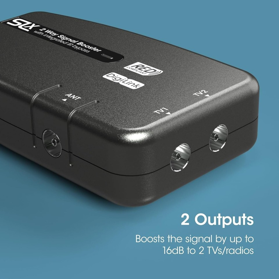 Signal Booster SLx 2 Way TV Amplifier HD TV/FM/DAB Signal 4G Filter IR ...