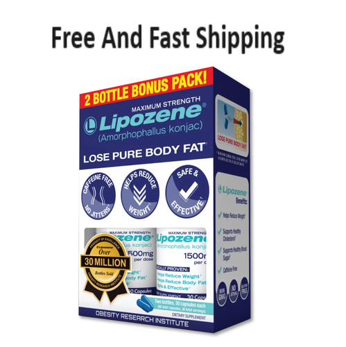 Lipozene Maximum Strength Weight Loss Supplement, 1500 mg, 60 Capsules ...
