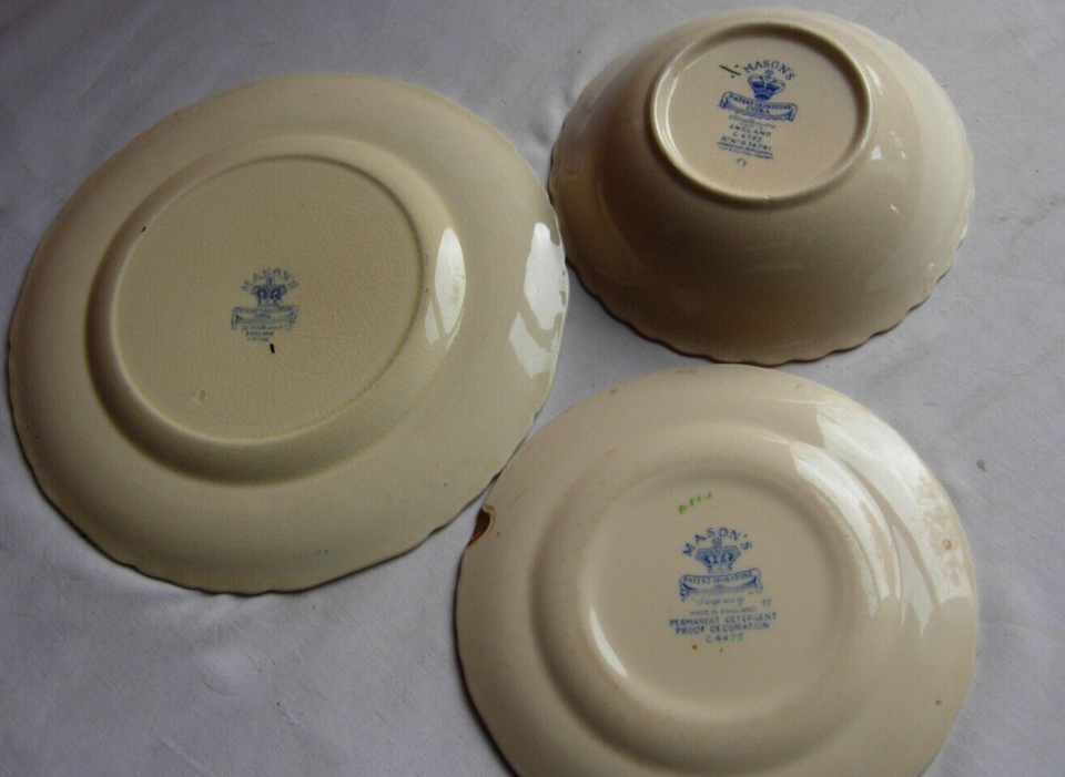 Mason ware two plates and a bowl, decorative - Strathmore, Regency | eBay