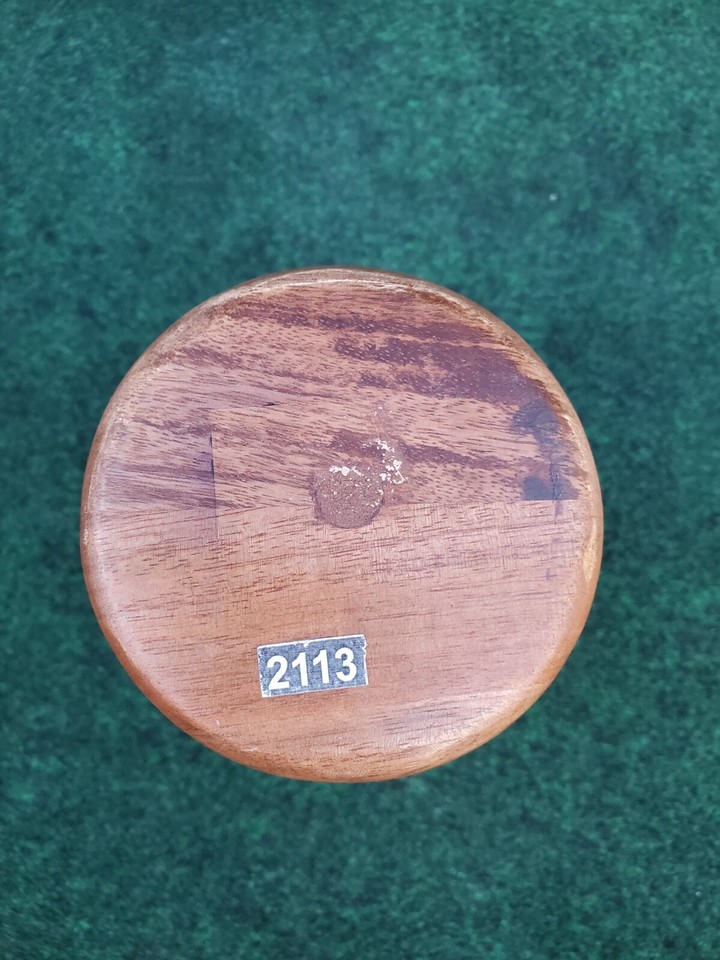 English Walnut Wood Vase 6".5"x4" Hand Turned # 2113 Sticker MCM | eBay