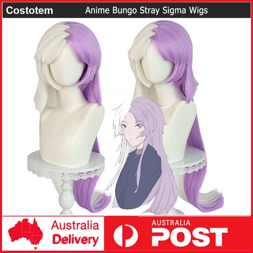 Anime Bungo Stray Dogs Sigma Cosplay Wigs Long White Purple Heat ...