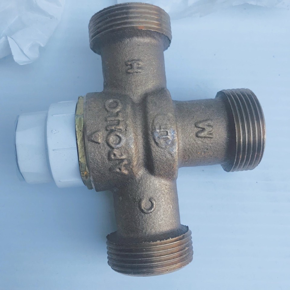 APOLLO 1/2" THERMOSTATIC MIXING VALVE 34BLF-313-X PEX X PEX LEAD FREE ...