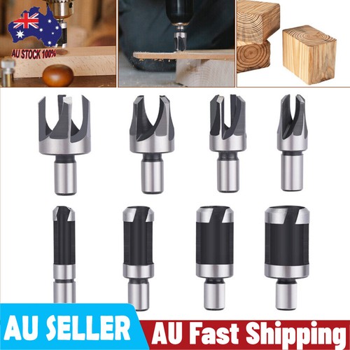 8PCS Carbon Steel Wood Plug Hole Cutter Drill Bit Set Tool 10MM 6-16MM ...