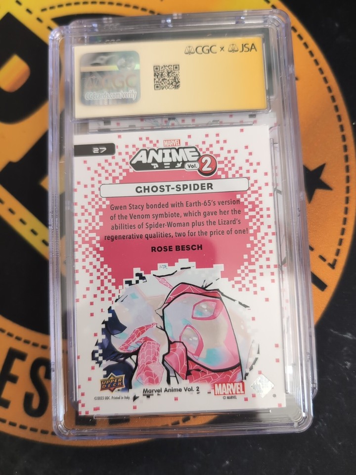 2023 UD Marvel Anime Vol. 2 Ghost-Spider #27 CGC 6 SS Rose Besch ...