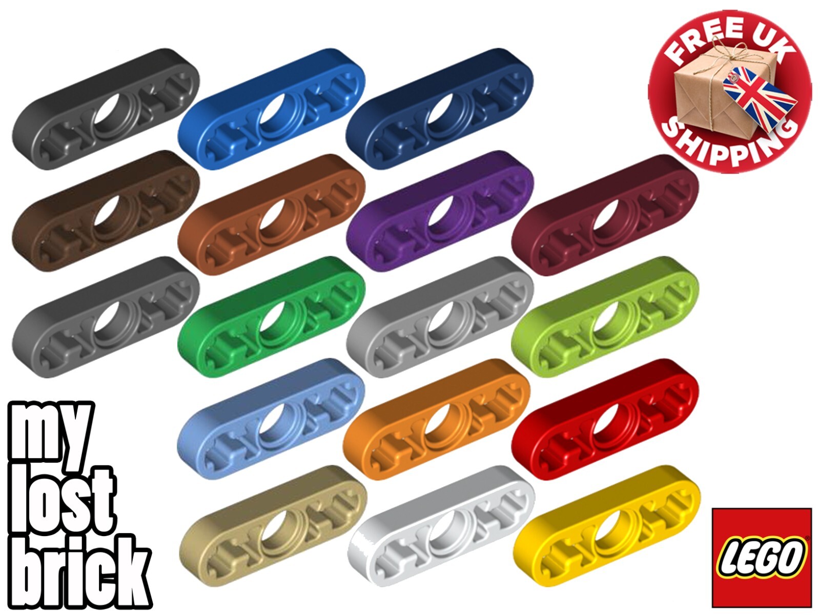 LEGO - Part 6632 - Technic Liftarms 1x3 Thin + NEW + SELECT COLOUR ...