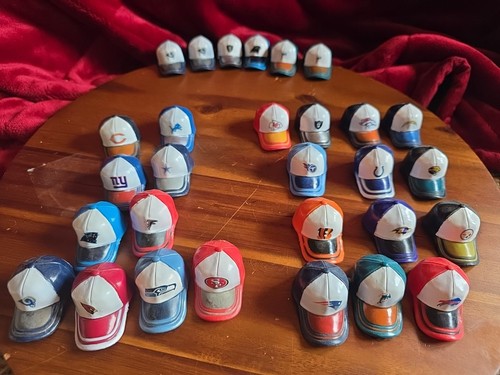 NFL Miniature Baseball Caps Hats - Lot of 29 - NFL Teams - Plastic Pics ...