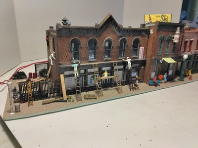 HO Scale Custom Built Up 7 Buildings Merchant Row Diorama -Detailed ...
