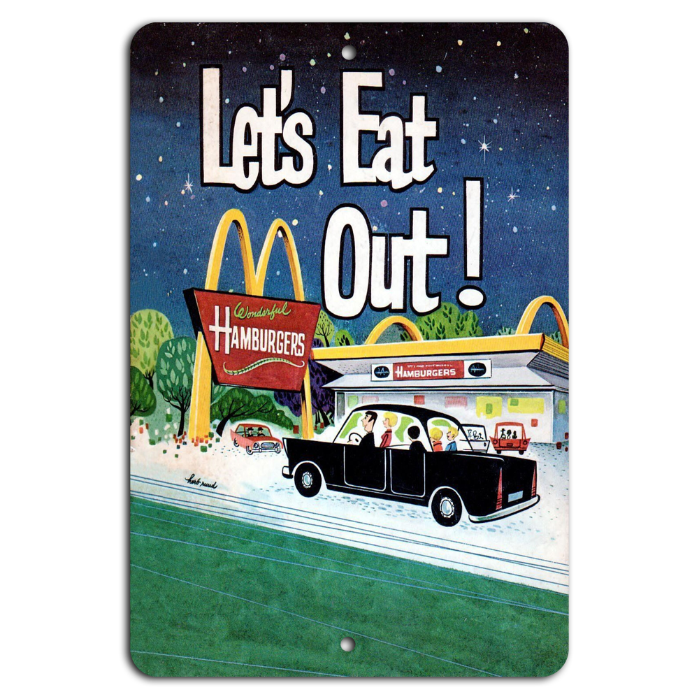 Retro Diner Delight: Let's Eat Out! Vintage Signage | eBay