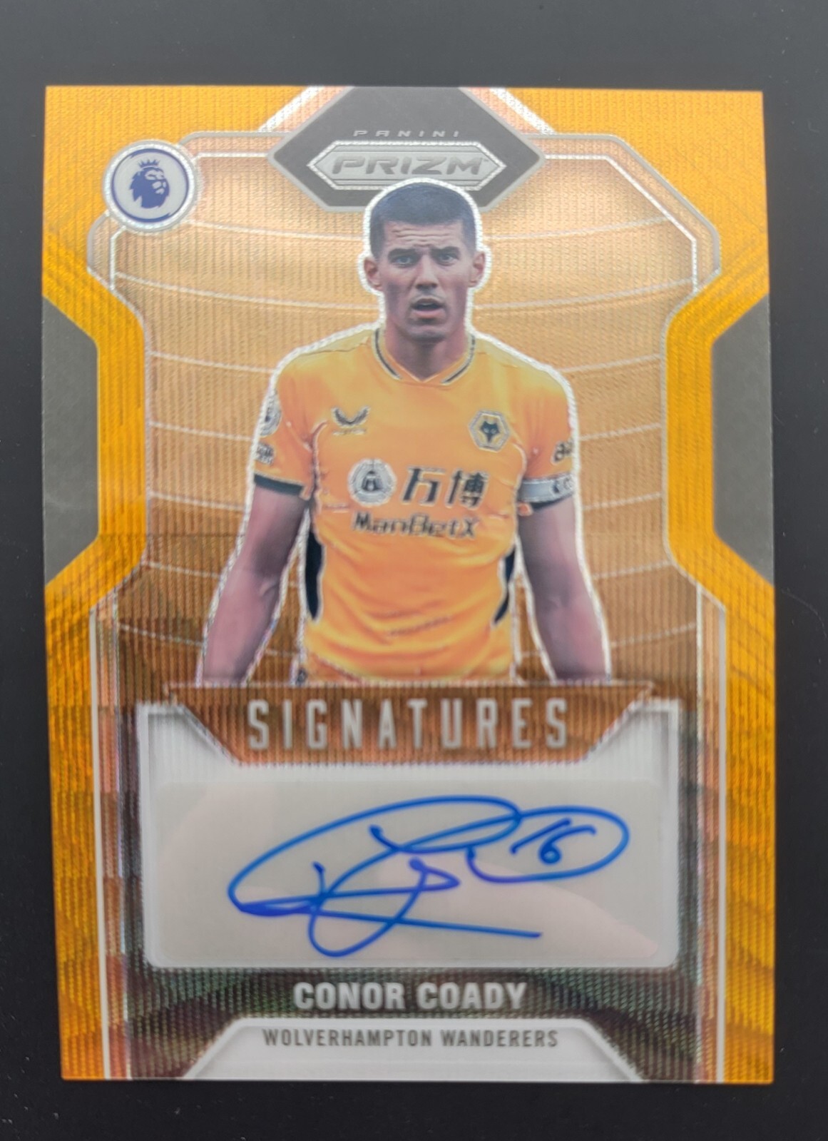 2021 Prizm Premier League Signatures Conor Coady S-CCO Gold Wave Prizm ...