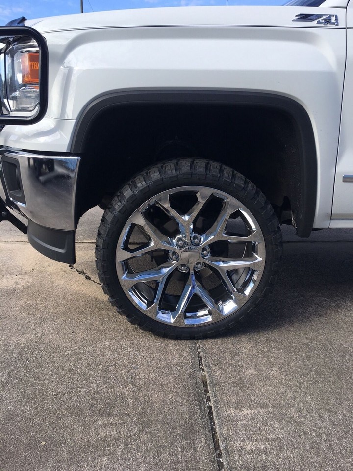 24" Chrome Snowflake Wheels for Chevy Silverado Tahoe Suburban GMC ...