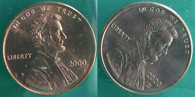 2000 P and D Lincoln Cent 2-Coin from US Mint Set UNC Cello One Cent ...