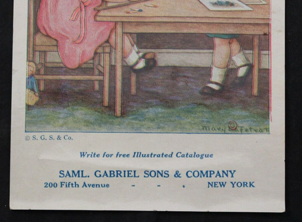 ANTIQUE SAMUEL GABRIEL SONS & CO. BOOKS TOYS BLOCKS GAMES UNUSED DECAL ...