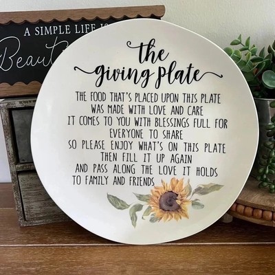 New Fall Farmhouse Ceramic Giving Plate Sunflower | eBay
