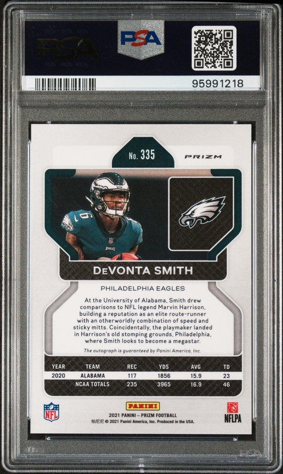Devonta Smith - 2021 Panini Prizm Autograph PSA 8 | eBay