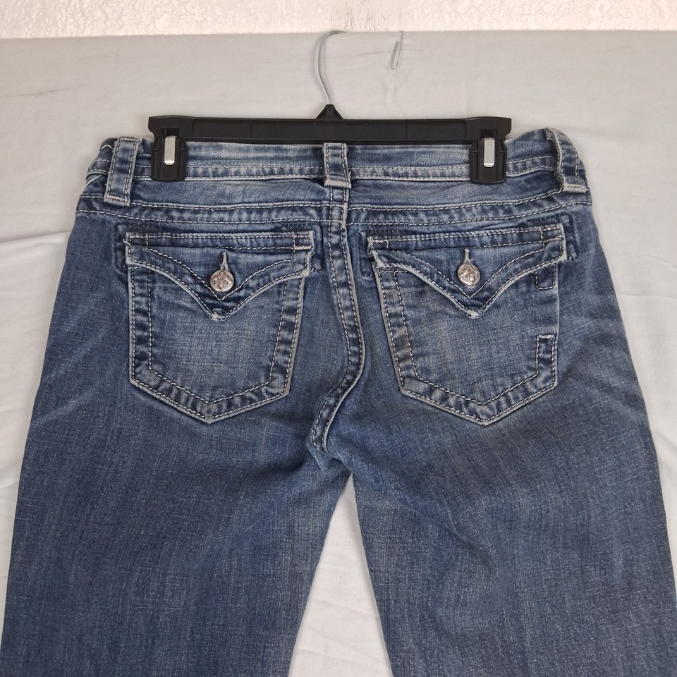 Miss Me Style Jeans Boot Cut Flap Pockets Blue Denim Womens Size 30x31 Med Wash | eBay