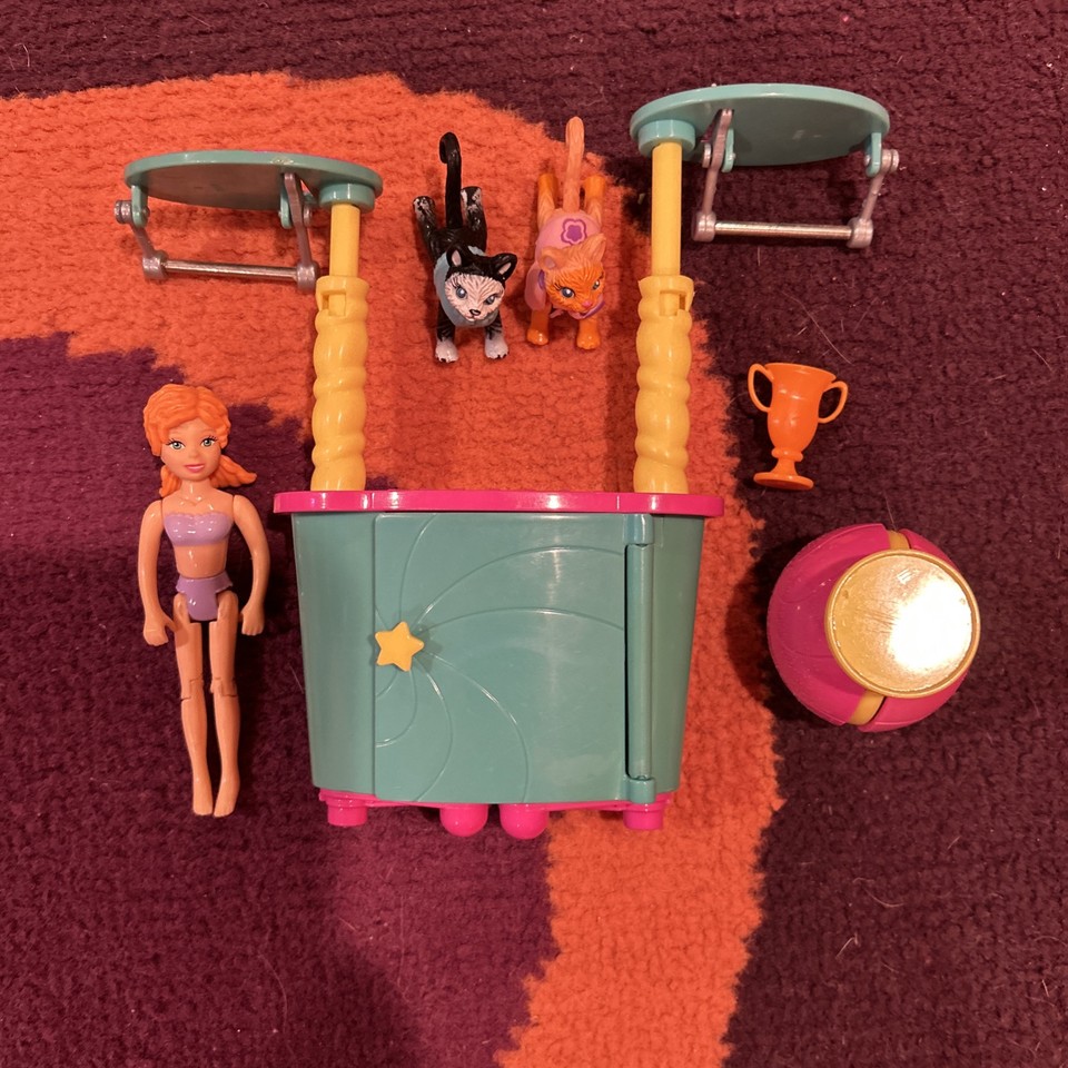2003 Polly Pocket Dazzlin Pet Show Trapeze Cats With Doll And ...