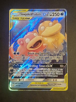 Pokémon TCG Slowpoke & Psyduck Tag Team GX Unified Minds 35/236 Holo ...