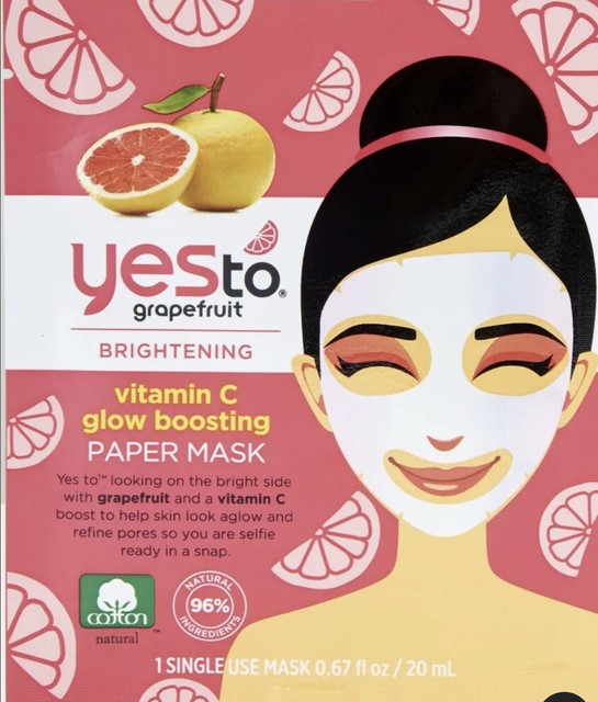 14 Yes to Grapefruit Brightening Vitamin C Glow Boosting Mask Ship for ...