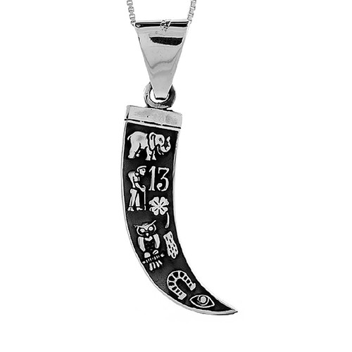 Sterling Silver Good Luck Sign Pendant / Charm, Italian Box Chain ...