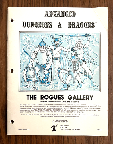 Advanced Dungeons & Dragons The Rogues Gallery 1980 TSR 9031 | eBay