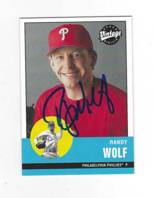 Signed RANDY WOLF Philadelphia Phillies 2001 Upper Deck Vintage card ...