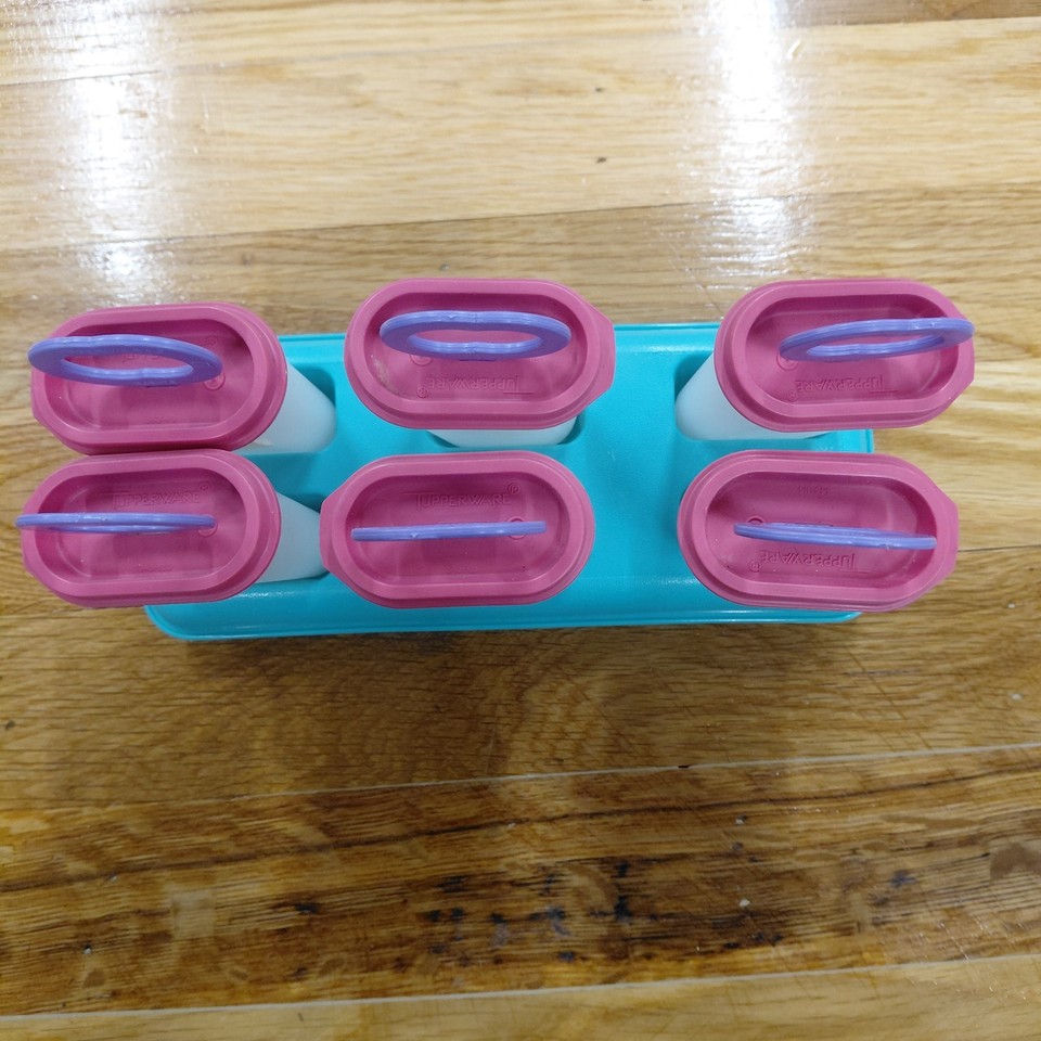 VINTAGE Tupperware Frozen Popsicle Dessert Molds Tray Ice Tups Purple ...