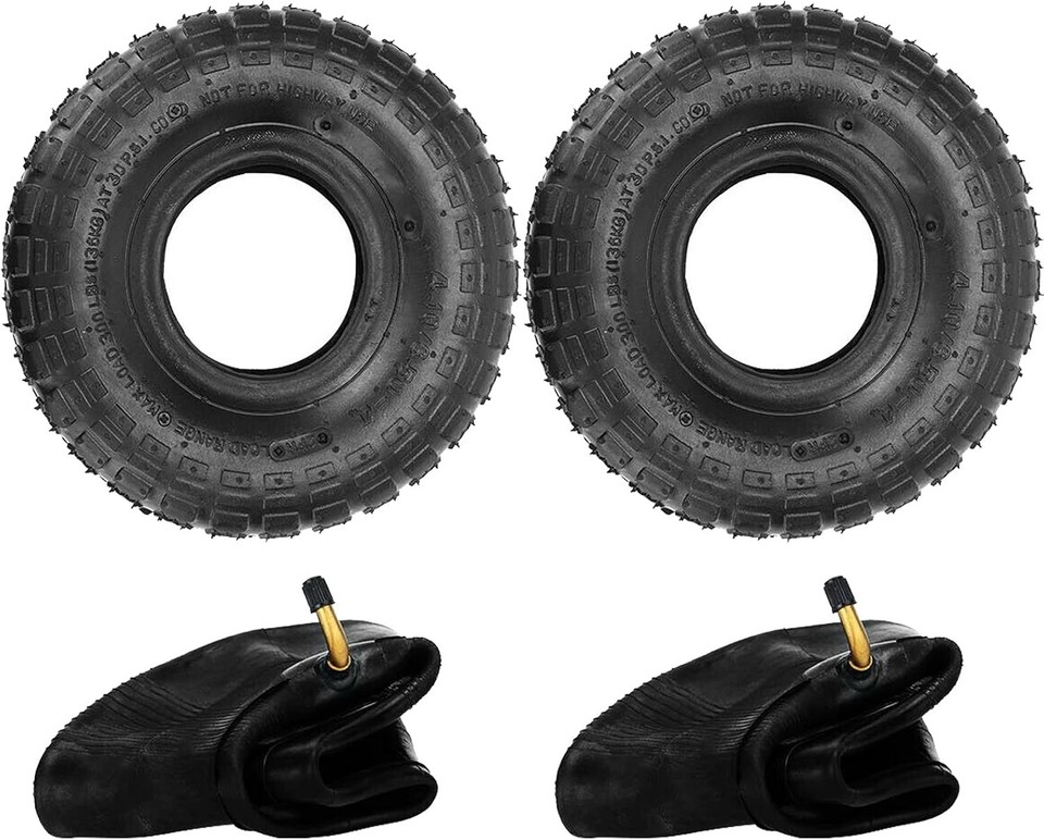 2Pcs Wheelbarrow Wheels & Inner Tubes Heavy Duty Pneumatic Wheelbarrow ...