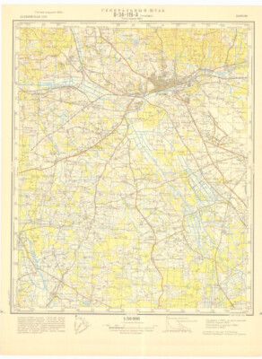 Russian Soviet Military Topographic Map – TUKUMS (Latvia), 1:50 000, ed ...