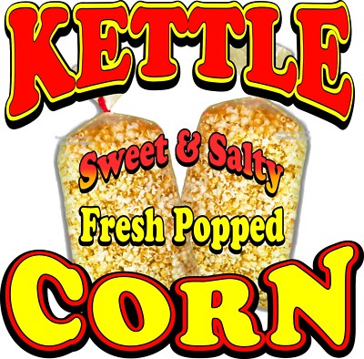 Kettle Corn DECAL (Choose Your Size) Food Truck Concession Vinyl Sign ...