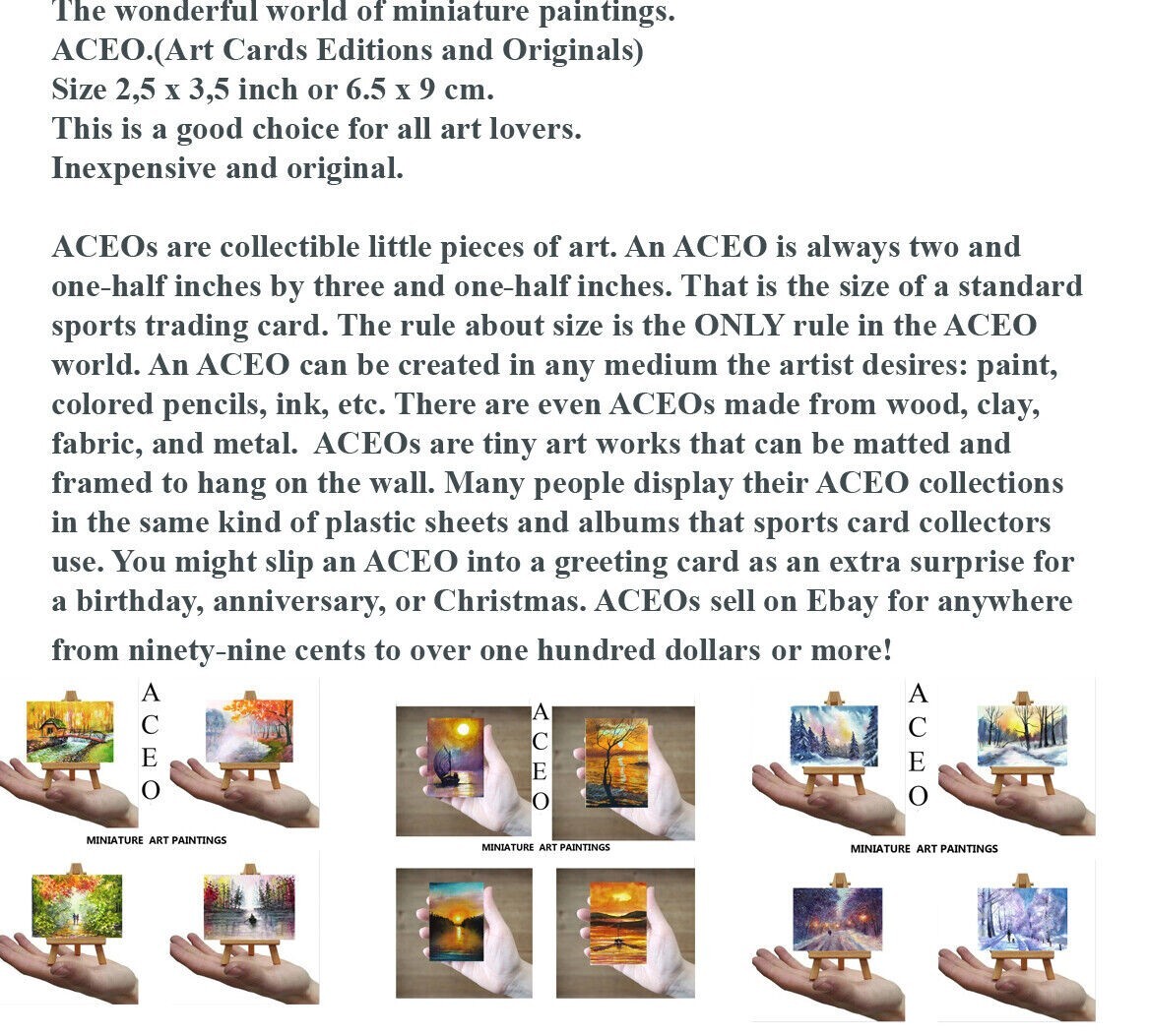 Poppies - Original ACEO or ATC Unmatted watercolor miniature painting ...