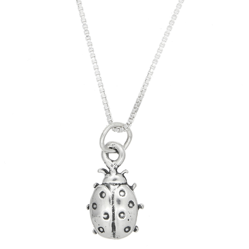 Sterling Silver Ladybug Lady Bug Charm Necklace | eBay