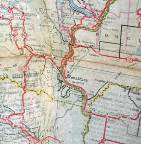 Original 1950 State Department Official Washington Highway Map Olympia ...