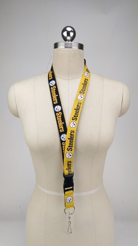 NFL 2 Tone Black Yellow Lanyard Key Chain H&L Breakaway Pittsburgh ...