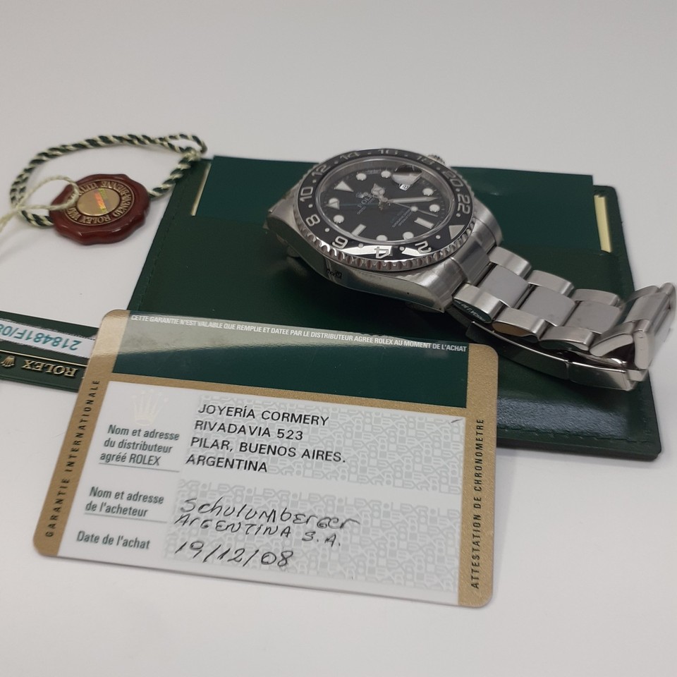 Full Stickers Rolex GMT-Master II 40 mm Steel Watch 116710 Box and ...
