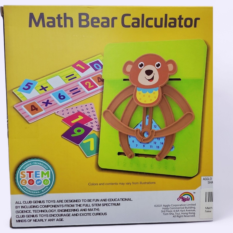 CLUB GENIUS Math Bear Calculator | STEM Toy for Kids | Addition ...