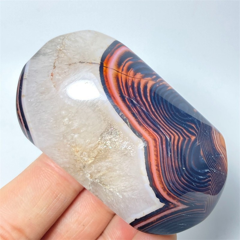 95g Beautiful Madagascar Banded Agate Palm Reiki Healing H129 | eBay