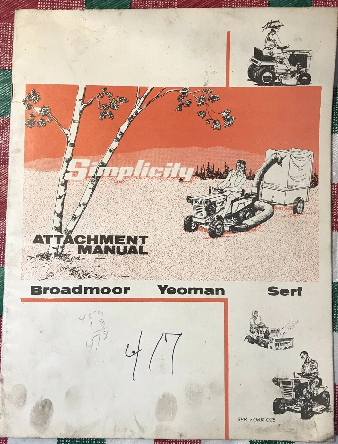 Original Simplicity Owners Attachment Manual for Broadmoor Yeoman Serf ...