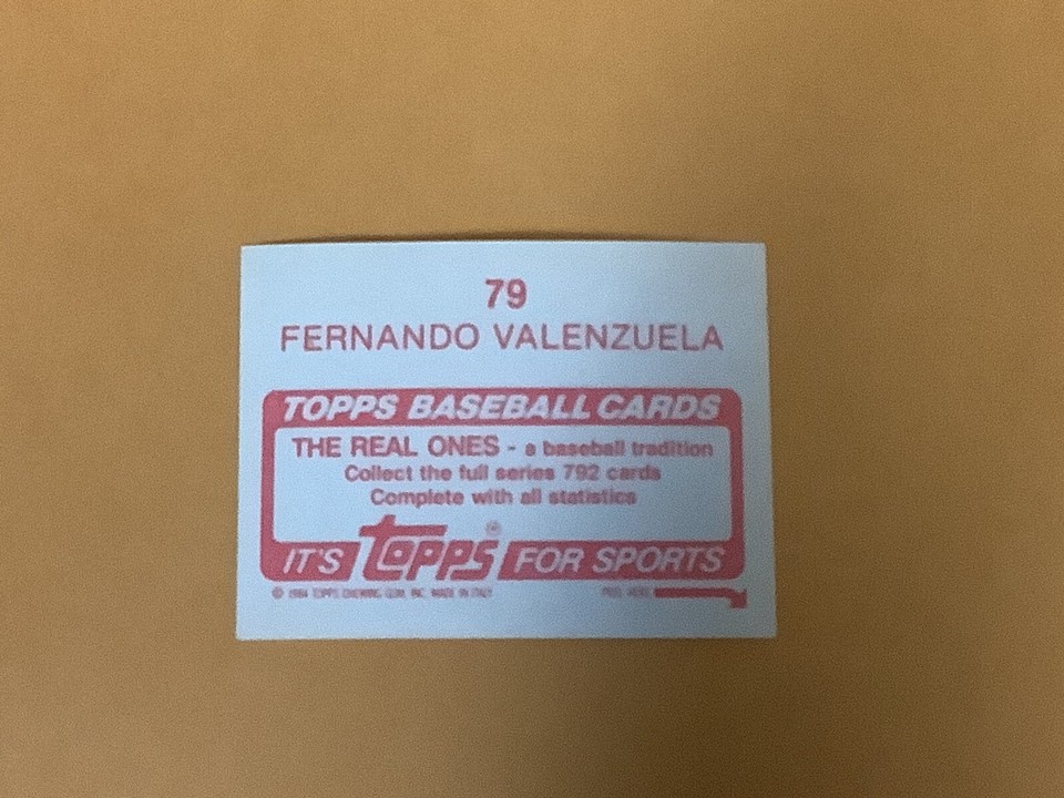 Fernando Valenzuela 1984 Topps Stickers #79 NRMT To Nrmt/mint | eBay
