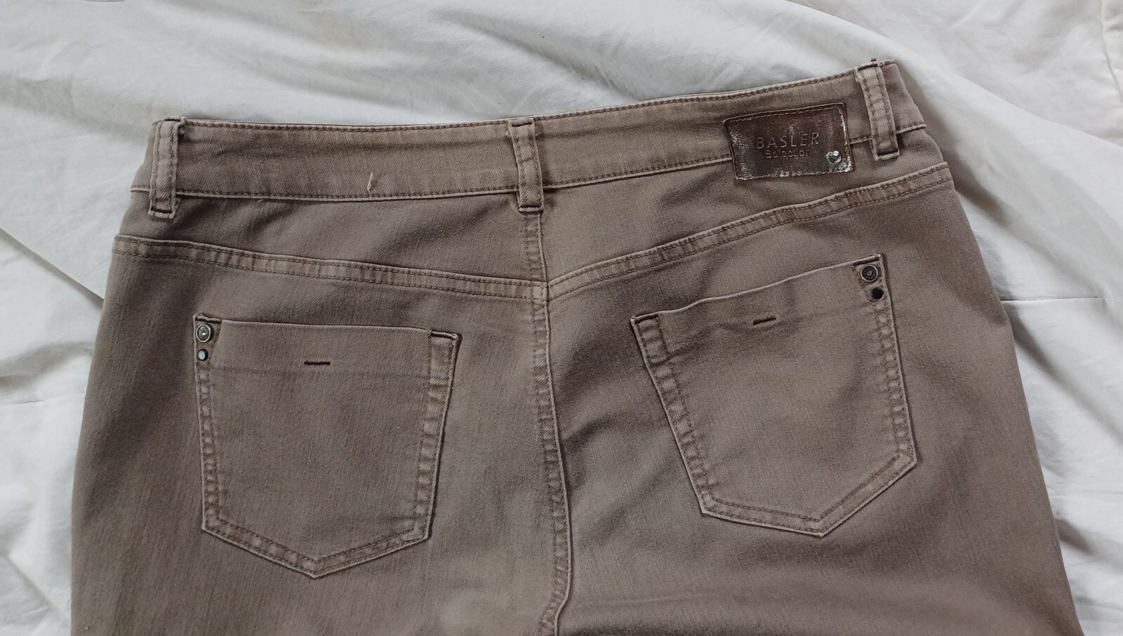 Basler Tan Beige Cotton Blend Jeans 42 | eBay Australia