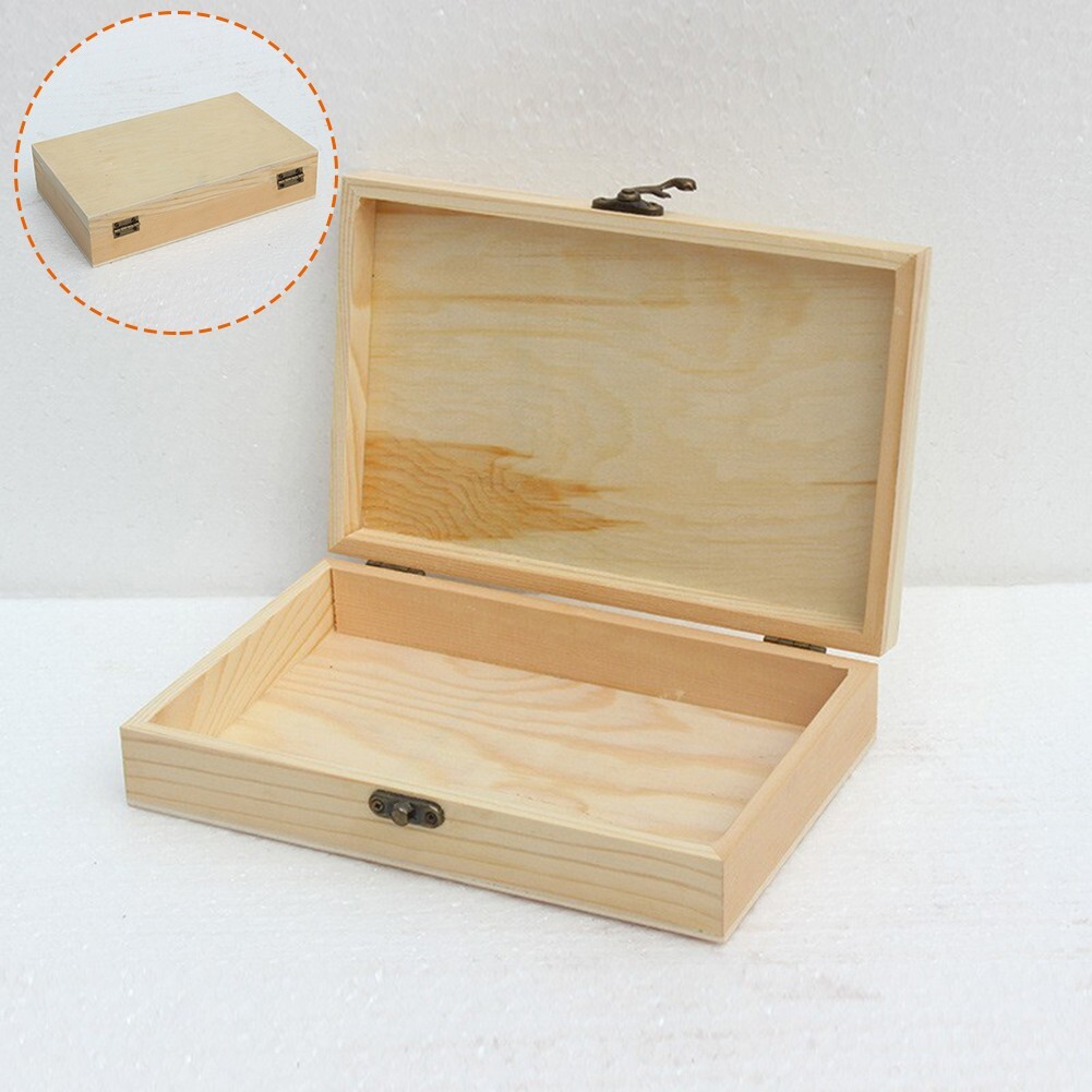 Free Standing Store Display Wooden Box Keepsake Lidded Natural Pine ...