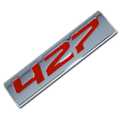CHROME/RED METAL 427 ENGINE RACE MOTOR SWAP EMBLEM BADGE ZZ4 L88 HOT ...
