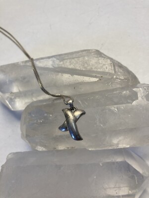 Sterling Silver X KISS Pendant Chain Necklace 18" Long | eBay