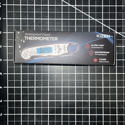 Kizen Digital Waterproof Instant Read Meat Thermometer - Jet Black ...