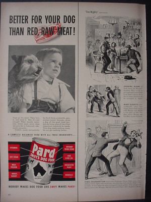 1952 Pard Swift's Dog Food Boy with Puppy Dog Vintage Print Ad 12195 | eBay