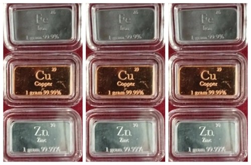 30 PCS 999+ Pure Element Bullion Set: 1 Gram Copper, 1 Gram Iron, Zinc ...