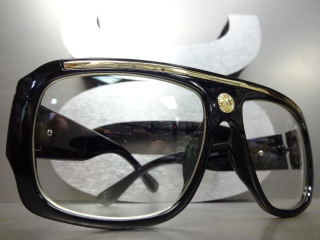 Men Classic Retro HIP HOP RAPPER Style Clear Lens EYE GLASSES Large ...